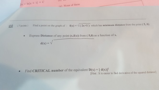 Solved Find a point on the graph of: f(x) = squareroot (2x + | Chegg.com