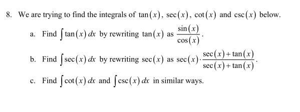 Integral Of Tanx