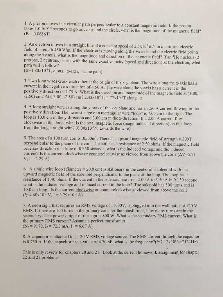 Solved 1. A proton moves in a circular path perpendicular to | Chegg.com
