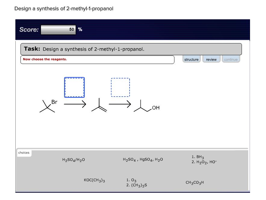 Solved Design a synthesis of 2-methyl-1-propanol Score Task: | Chegg.com