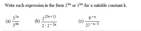 Solved Write each expression in the form 2^kx or 3^kx for a | Chegg.com