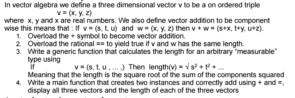 Solved In vector algebra we define a three dimensional | Chegg.com
