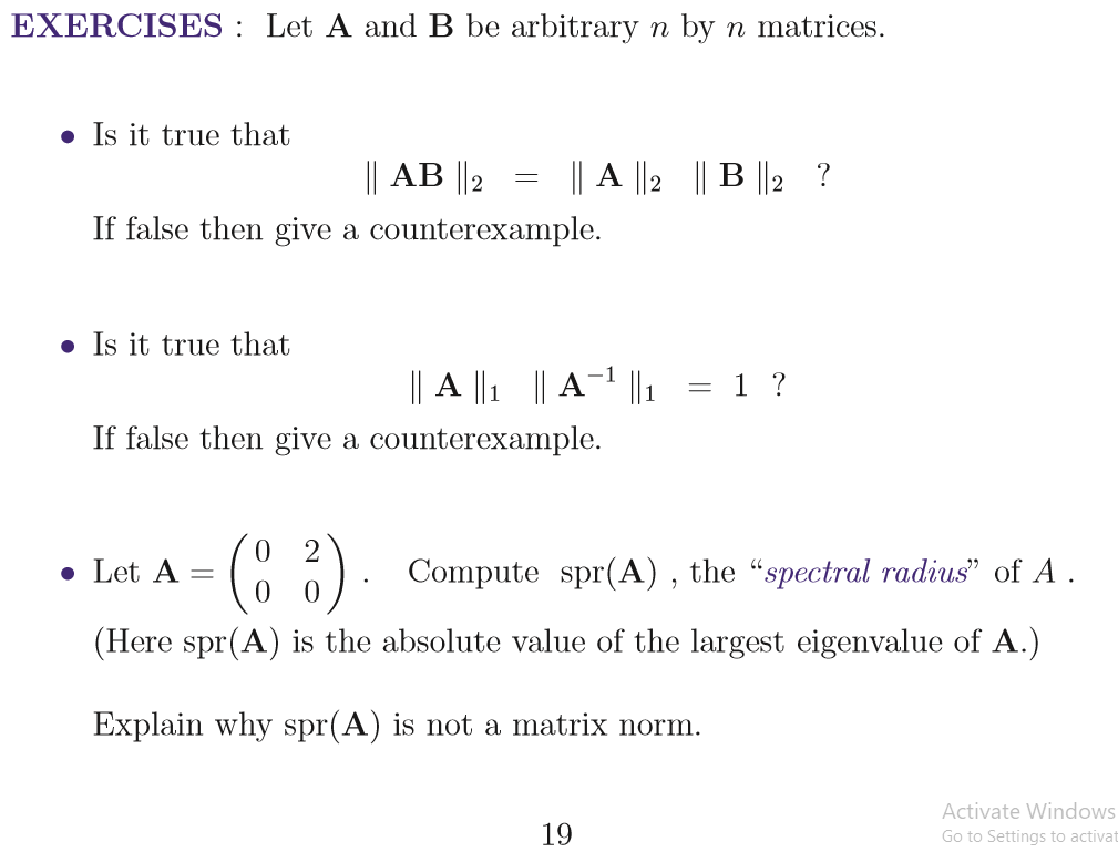Solved EXERCISES Let A and B be arbitrary n by n matrices. » | Chegg.com
