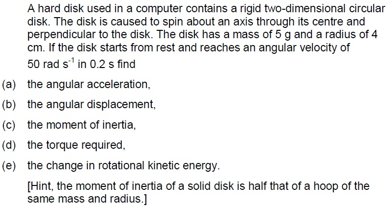 Solved A hard disk used in a computer contains | Chegg.com