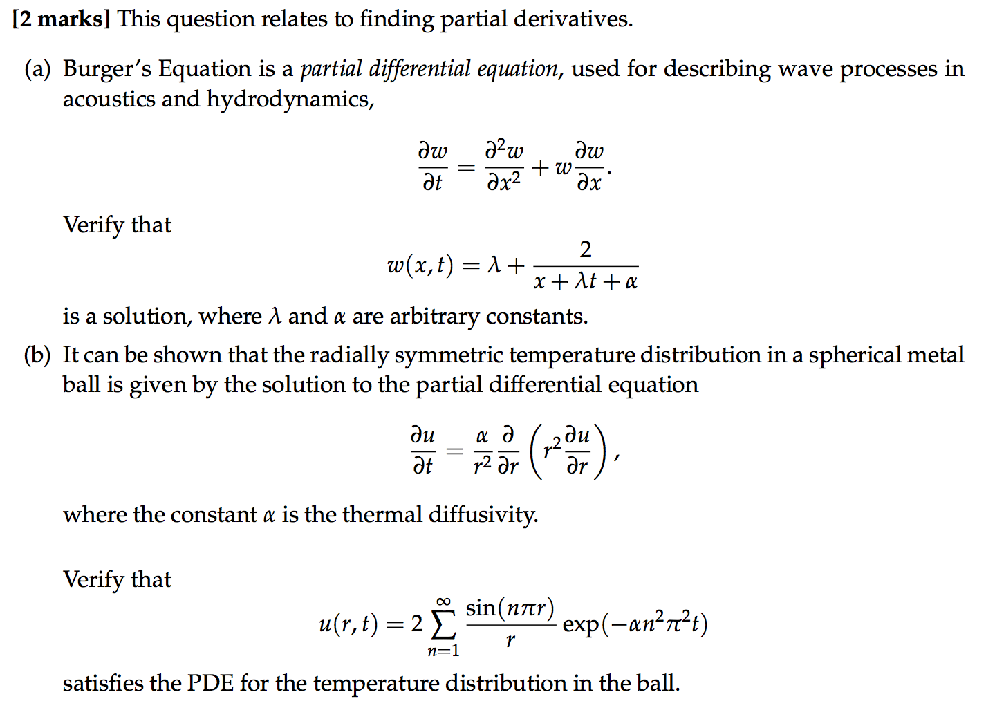 Solved This question relates to finding partial derivatives. | Chegg.com