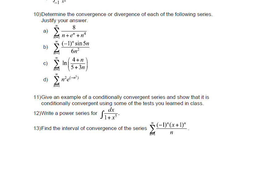 Solved Determine the convergence or divergence of each of | Chegg.com