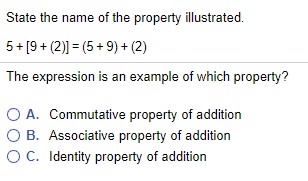 Solved State the name of the property illustrated. The | Chegg.com