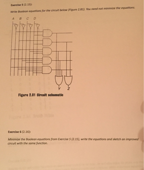 Solved Write Boolean Equations For The Circuit Below Figure