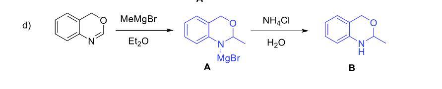 Solved MeMgBr NH4Cl O d) N E&O \NヘH2O MgBr A B NH -O e-E | Chegg.com
