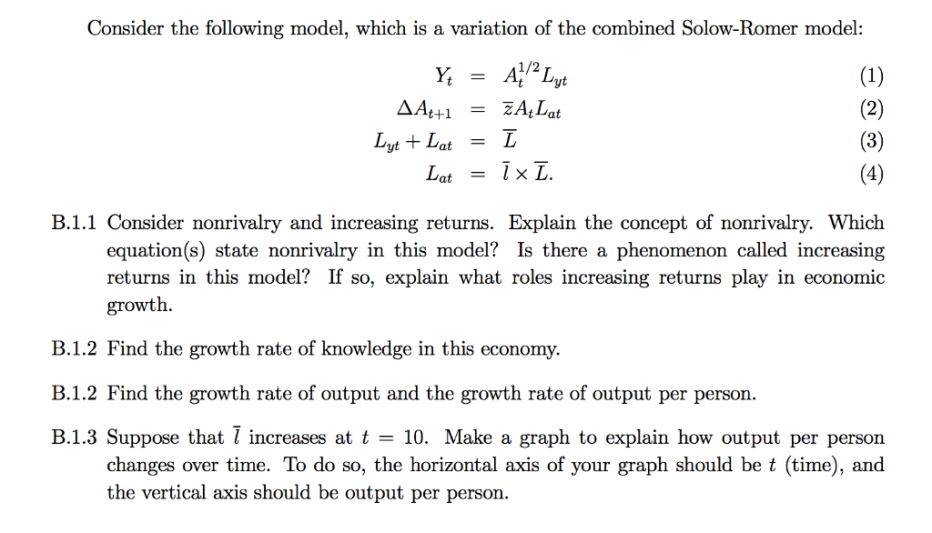 Consider the following model, which is a variation of | Chegg.com