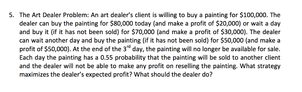 Solved An art dealer's client is willing to buy a painting | Chegg.com