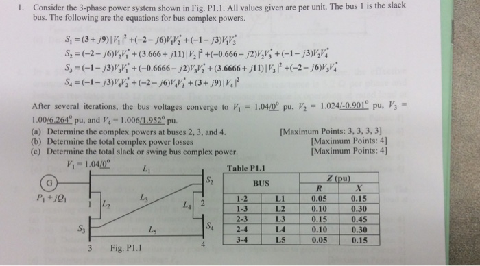 Solved Consider the 3-phase power system shown in Fig. P1.1. | Chegg.com