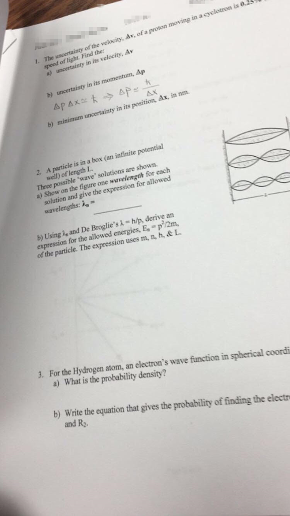 Solved modern physics question, I know some question not | Chegg.com