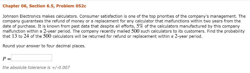 Solved Chapter 06, Section 6.5, Problem 052c Johnson | Chegg.com