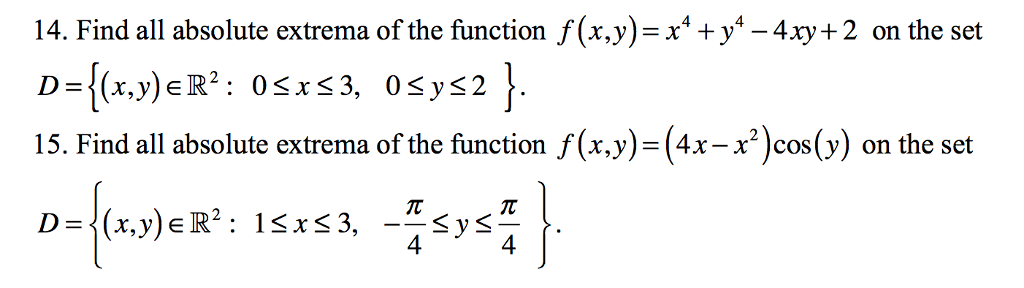 Solved 14. Find all absolute extrema of the function | Chegg.com