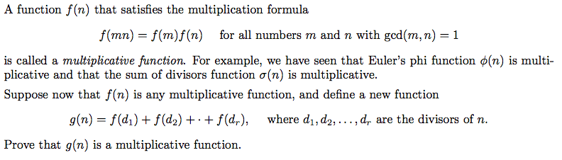Solved A function f(n) that satisfies the multiplication | Chegg.com