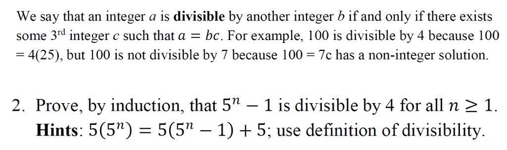 Solved We say that an integer a is divisible by another | Chegg.com