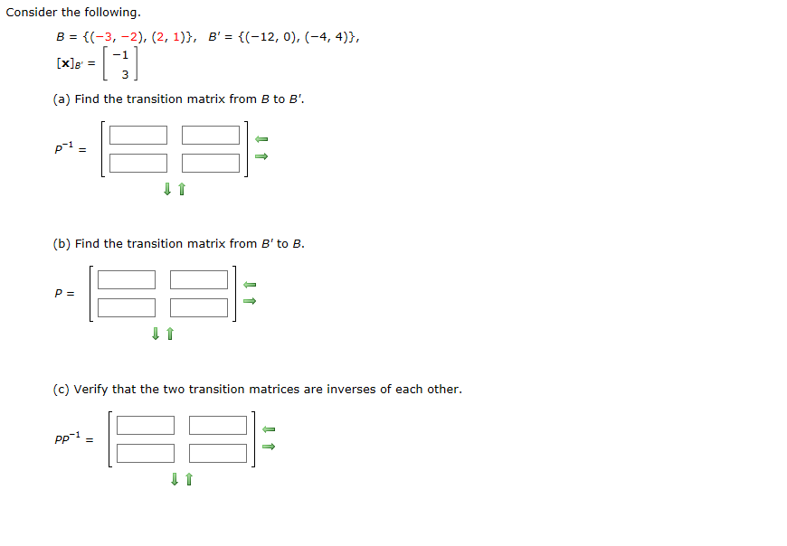 Solved Consider the following. (a) Find the transition | Chegg.com