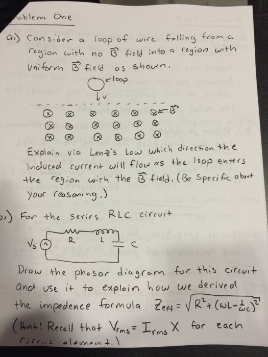 Solved Consider a loop of wire falling from a region with no | Chegg.com
