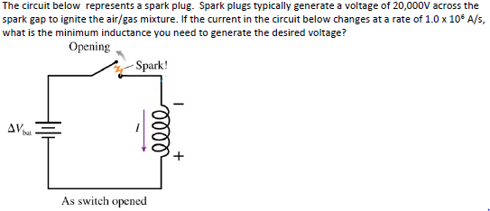 Solved The circuit below represents a spark plug. Spark | Chegg.com