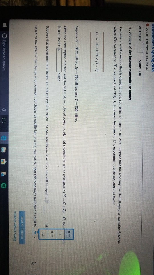 Solved e Due on Tomorrow at 11:59 PM EDT Score: /10o | Chegg.com