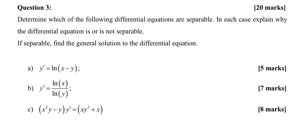Solved Question 3 Determine Which Of The Following