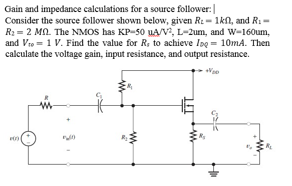 Solved Gain and impedance calculations for a source | Chegg.com