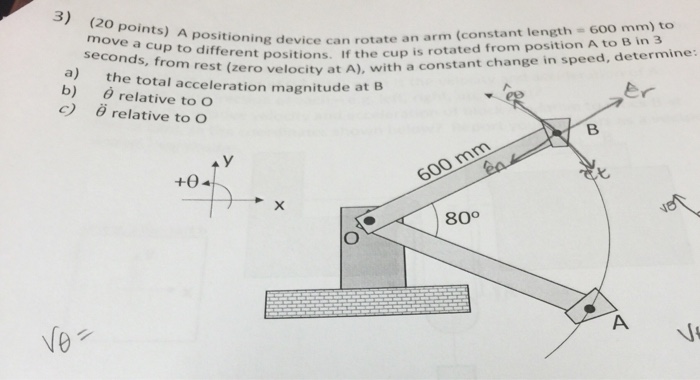 Solved A positioning device can rotate an arm (constant | Chegg.com