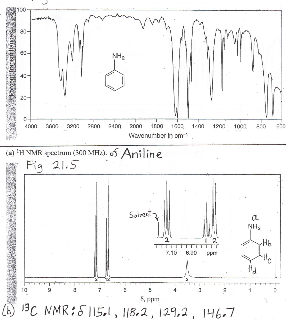Solved Use spectra for aniline. a) On the IR spectrum, | Chegg.com