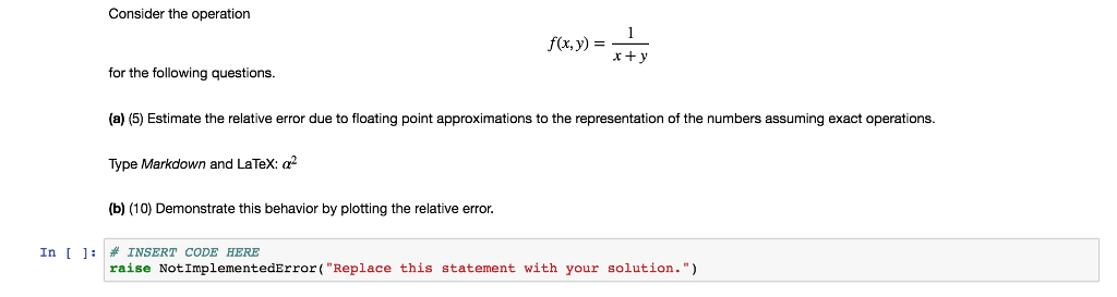 Consider the operation f(x,y) = x+y for the following | Chegg.com