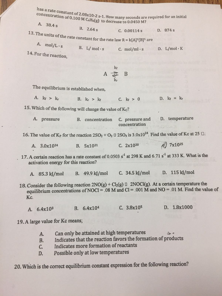 Solved The units of the rate constant for the rate law R = | Chegg.com