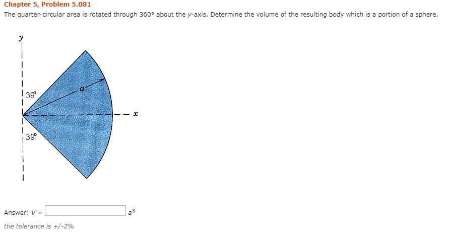 Solved Chapter 5, Problem 5.081 The quarter-circular area is | Chegg.com