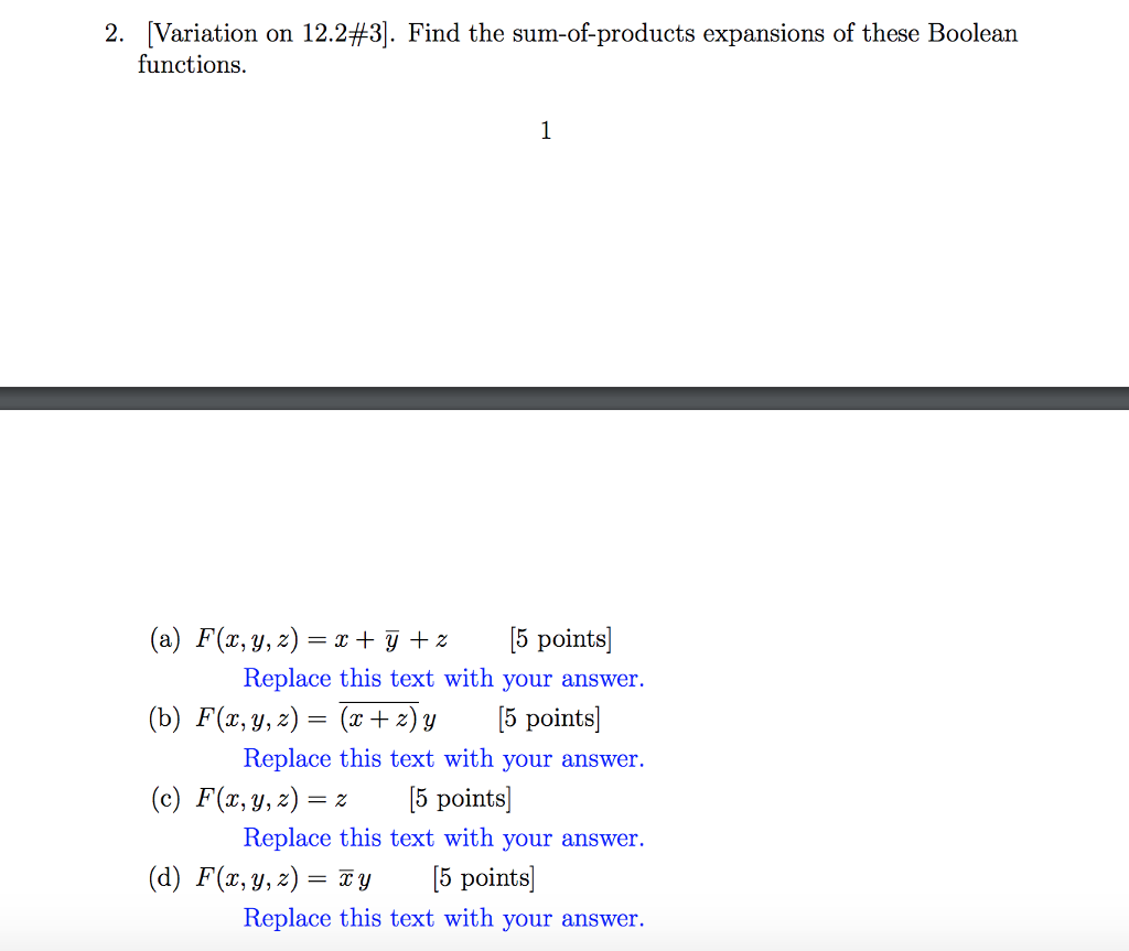 Solved 2 Variation On 12 2 3] Find The Sum Of Products