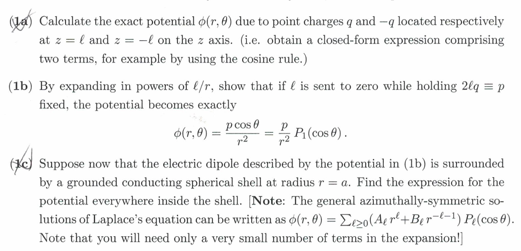 Solved (Ja) Calculate the exact potential φ(r, θ) due to | Chegg.com