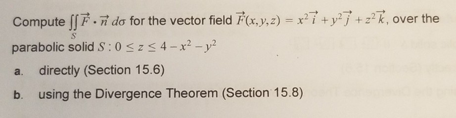 Solved Compute fj F-n d? for the vector field F(x,y, z)-x27 | Chegg.com
