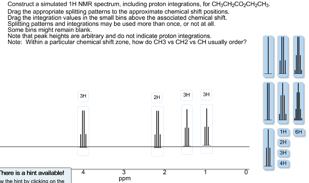 Solved Construct a simulated H NMR spectrum for the given | Chegg.com
