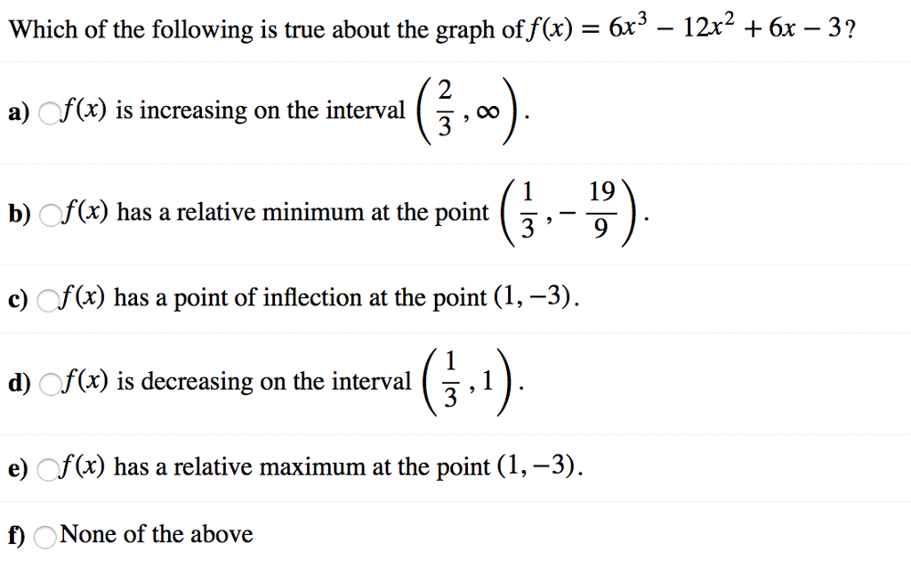 Solved Which of the following is true about the graph | Chegg.com
