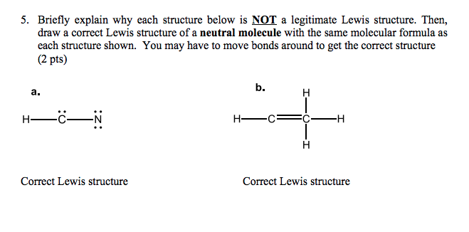 Solved 5. Briefly explain why each structure below is NOT a | Chegg.com