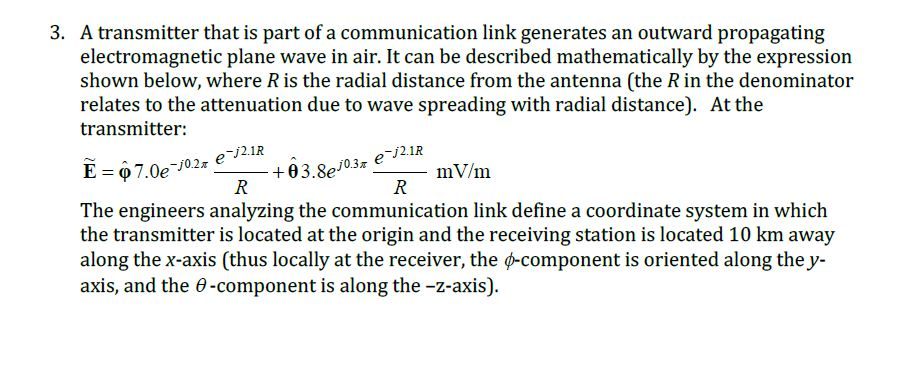 3. A transmitter that is part of a communication link | Chegg.com