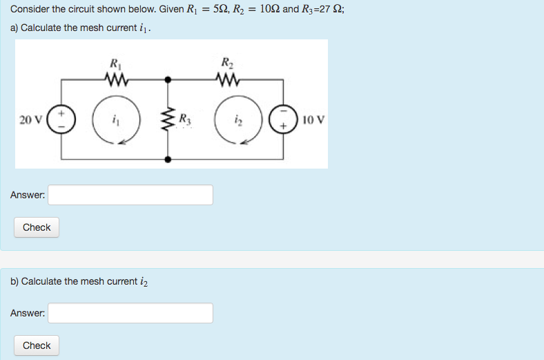 Solved Consider the circuit shown below. Given R-5Q, R2 a) | Chegg.com
