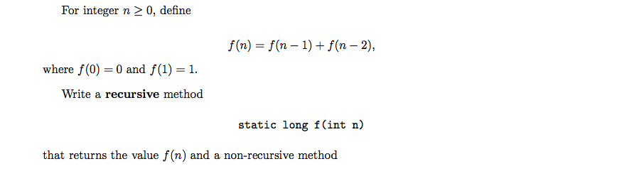 Solved For integer n 0, define f(n) = f(n - 1) + f(n - 2) | Chegg.com
