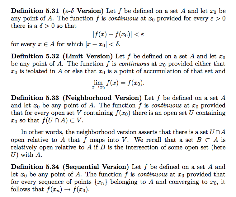 Solved Using each of the four versions of continuity, show | Chegg.com