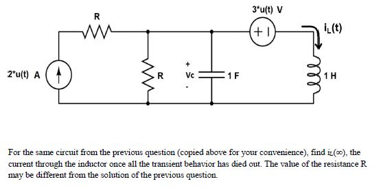 Solved find iL(?), the current through the inductor once all | Chegg.com