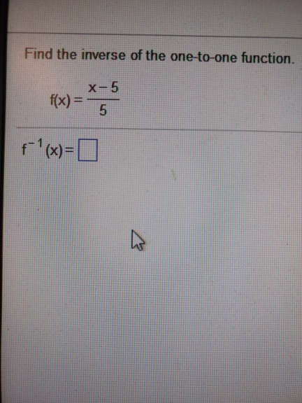 Solved Find the inverse of the one-to-one function. f(x) = | Chegg.com