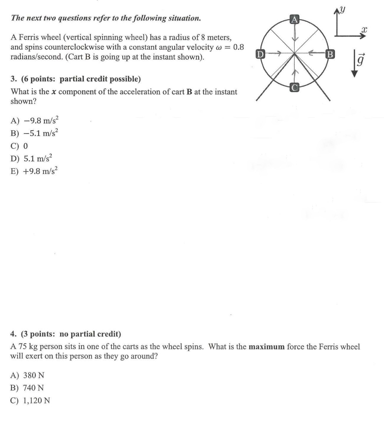 Solved Ferris Wheel Problem: Please explain how to solve the | Chegg.com