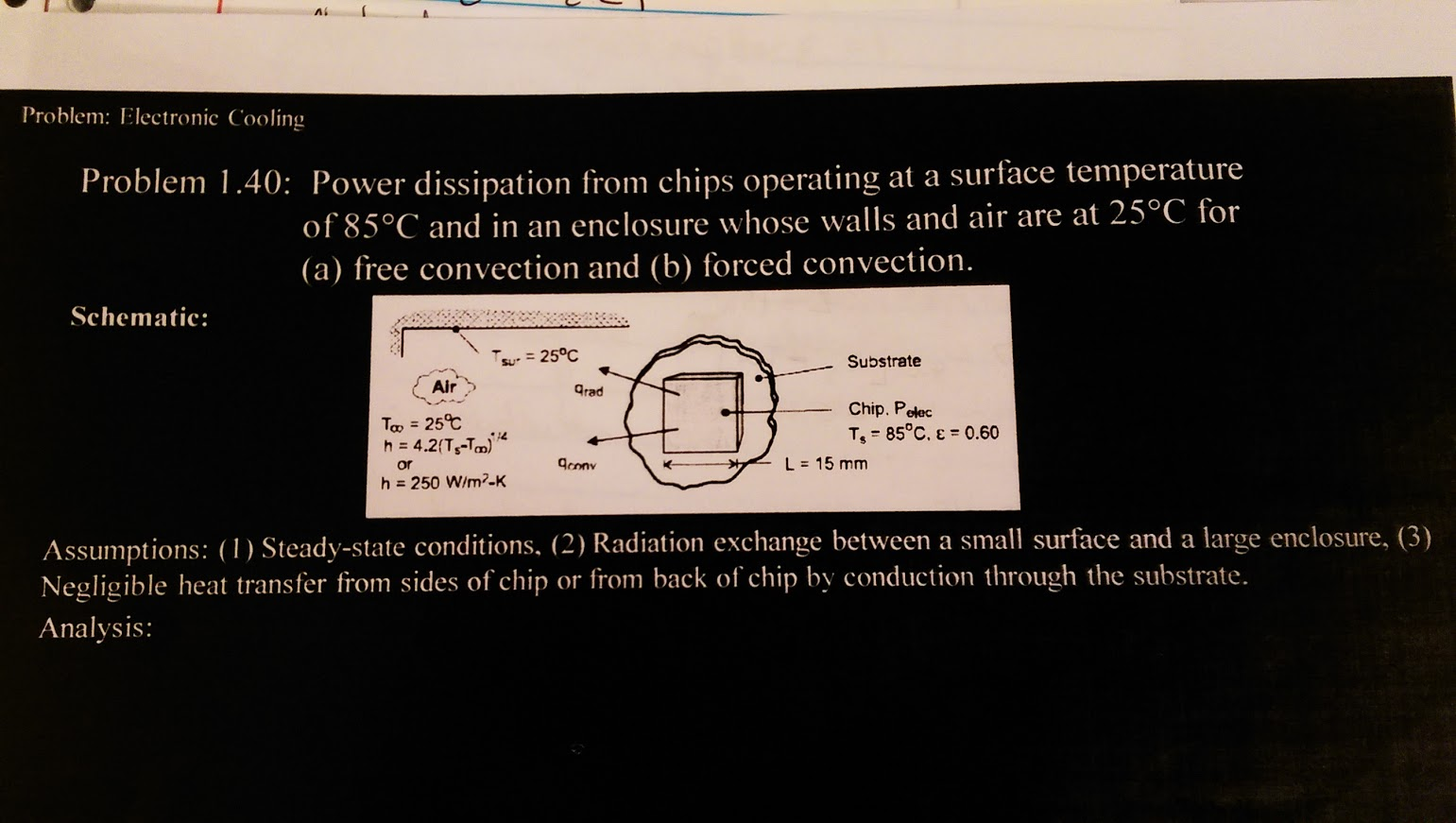 Solved Power dissipation from chips operating at a surface | Chegg.com