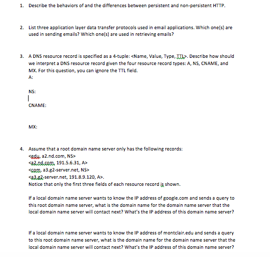 Solved 1. Describe the behaviors of and the differences | Chegg.com