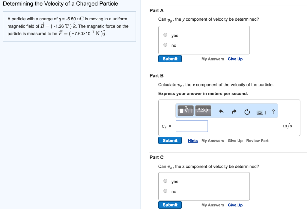 Solved Determining the Velocity of a Charged Particle A | Chegg.com
