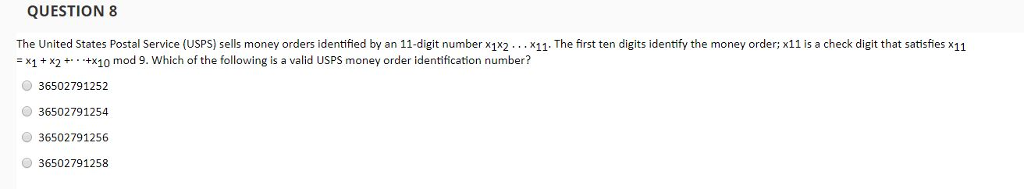 Solved QUESTION 8 The United States Postal Service (USPS) | Chegg.com