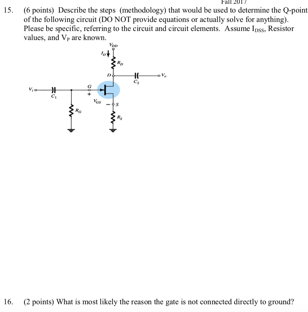 Solved Fall 2017 15. 6 points) Describe the steps | Chegg.com